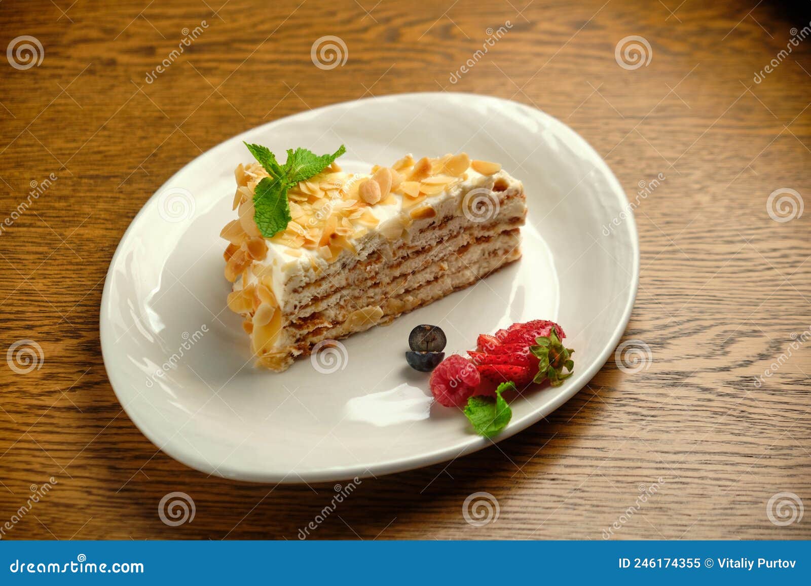 Layer Cake with Napoleon Cream Stock Image - Image of restaurant ...
