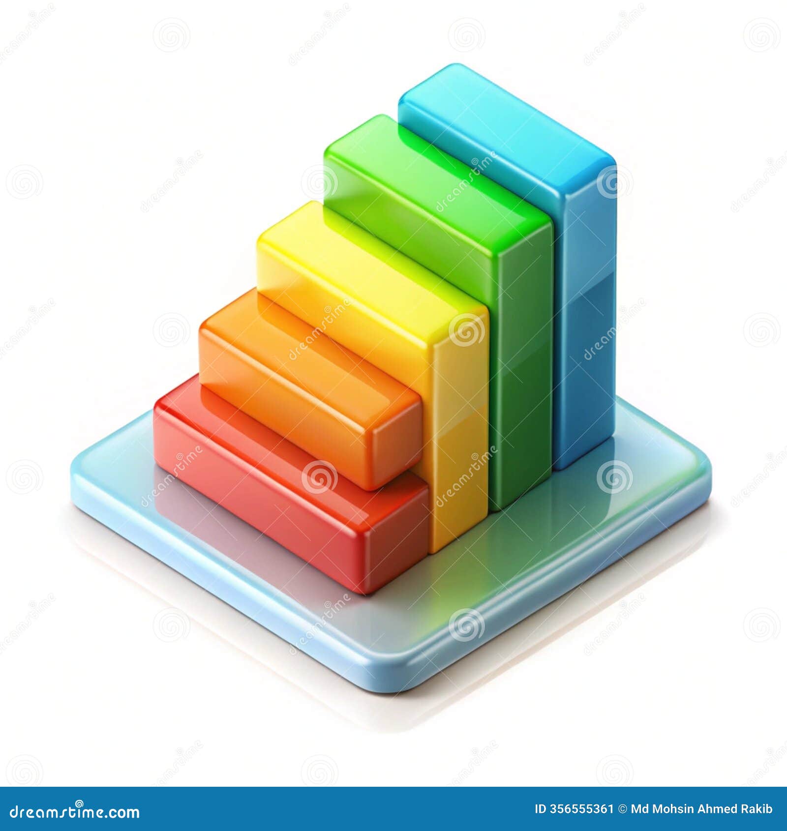 Layer Chart 3D Icon Isolated on White Background Stock Illustration ...
