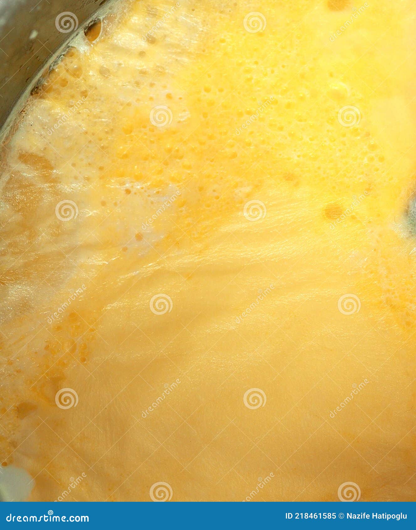A Layer of Cream on Milk and Milk Cooked in a Pot, Milk Fat Stock Image ...