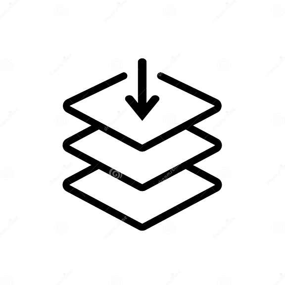 Layer Down, Layer Shift Down - Vector Icon Stock Vector - Illustration ...