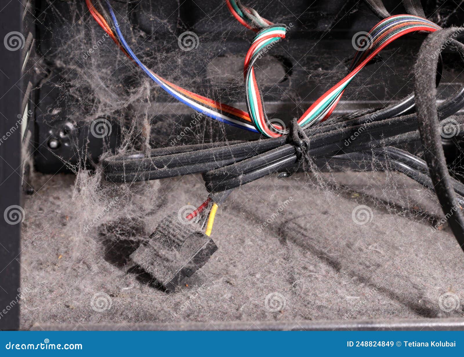 A Layer of Dust and Dirt on the Insulation of the Power Cables Stock ...