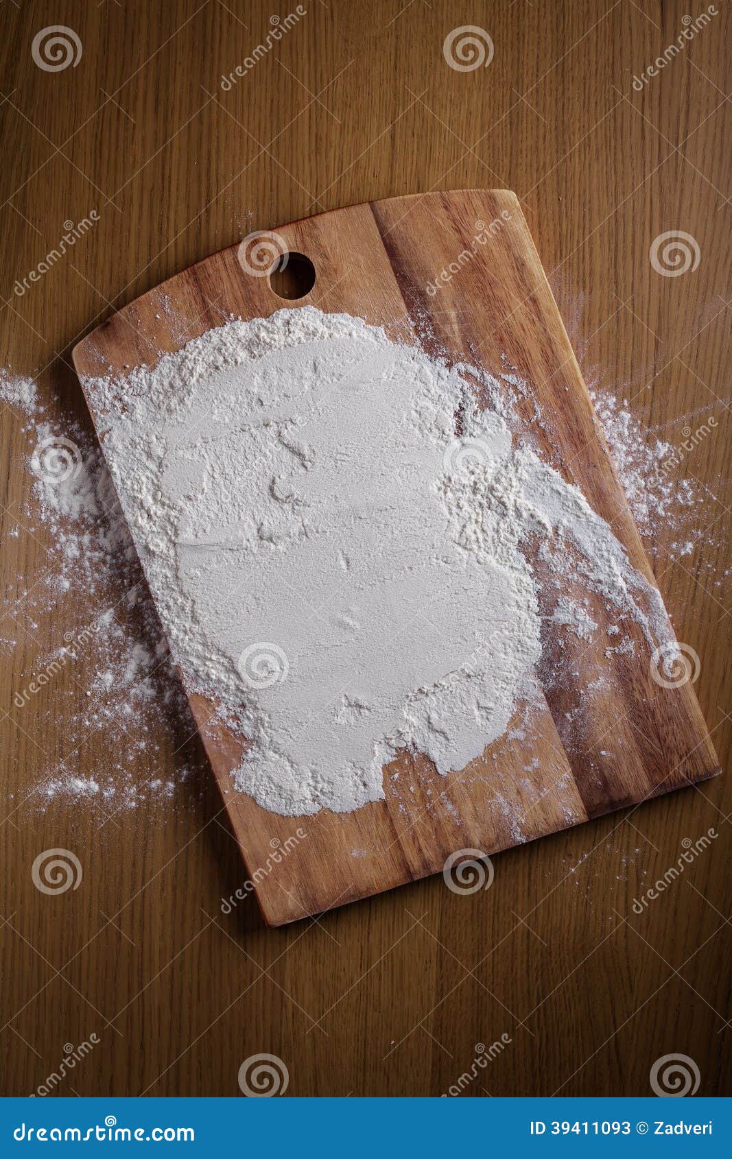 Layer of Flour on Cutting Board Stock Image - Image of dough, homemade ...