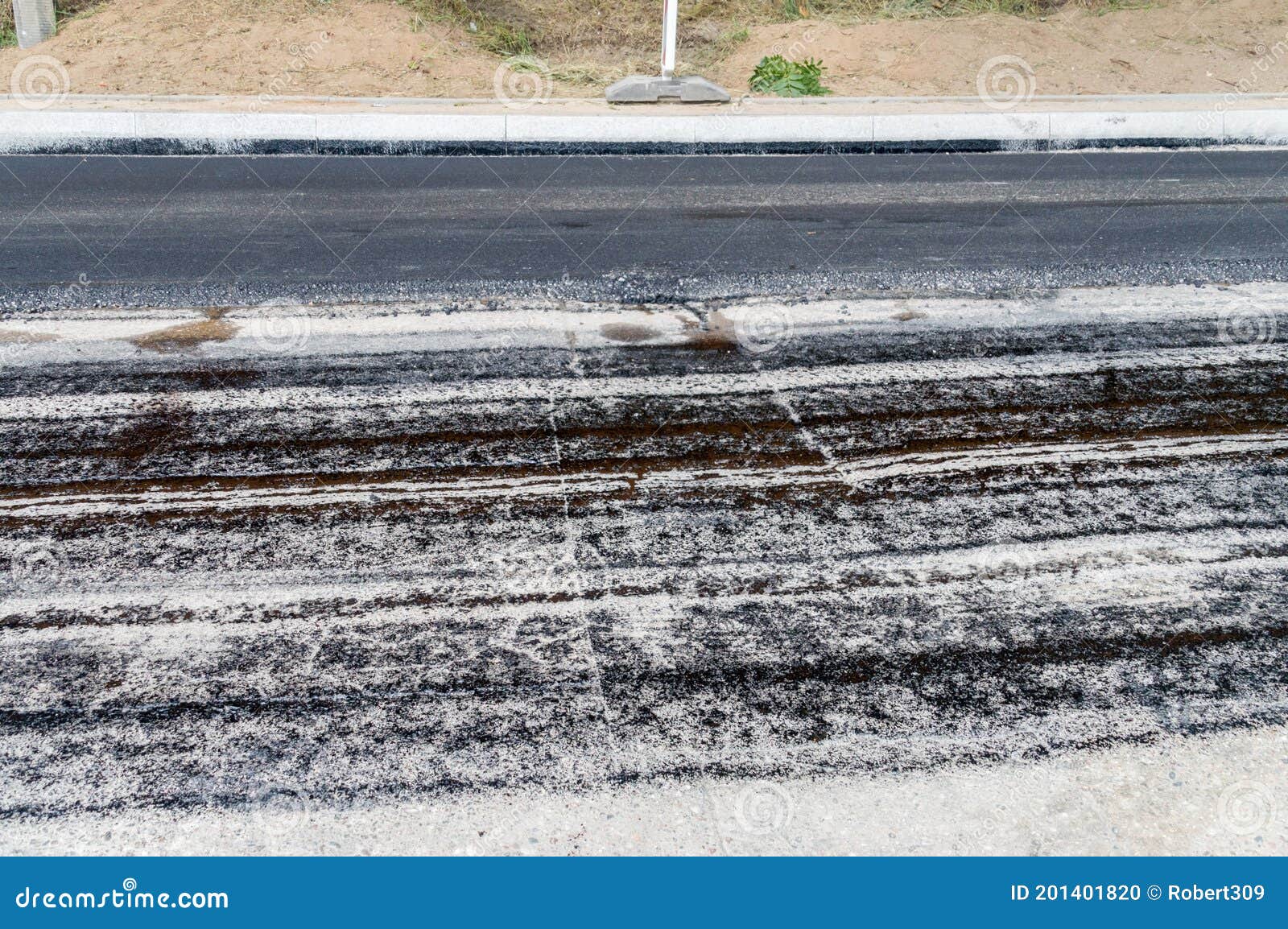 Layer of Fresh Hot Asphalt on the Street Stock Photo - Image of ...