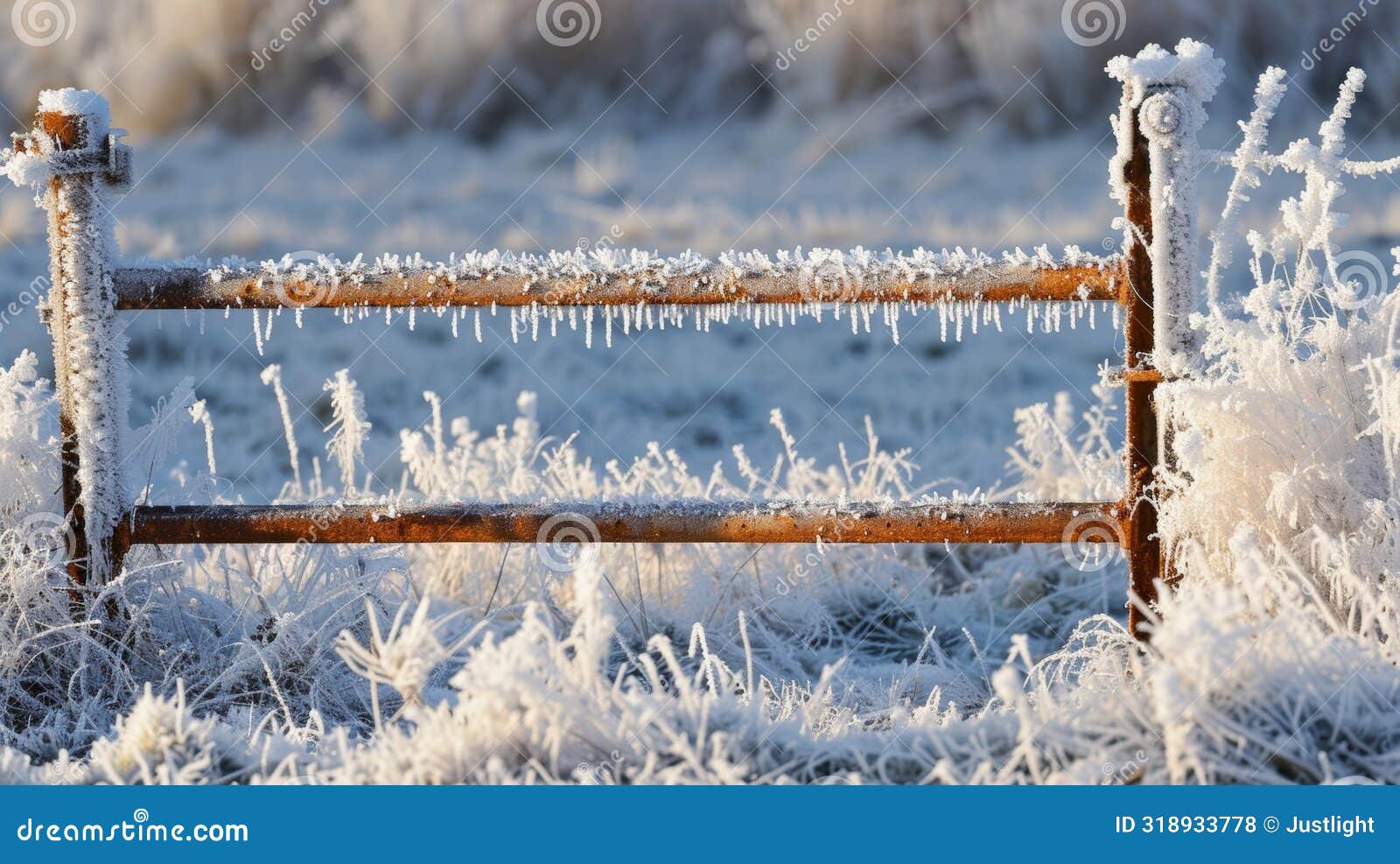 A Layer of Hoar Frost Transforming a Rusty Old Gate into a Stunning ...