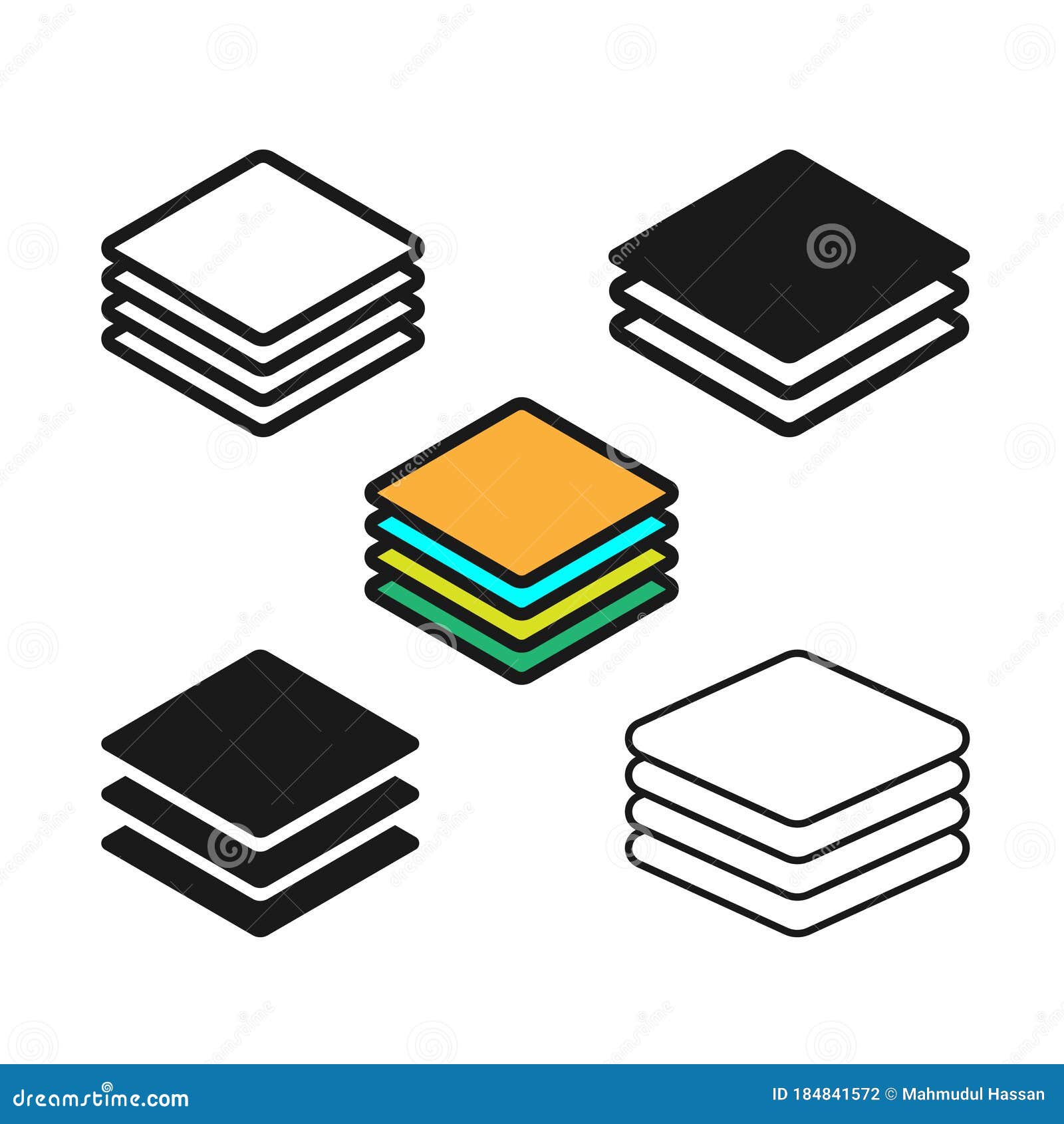 Layer Icon Set Vector Illustration. Flat Layer Icon Stock Vector ...