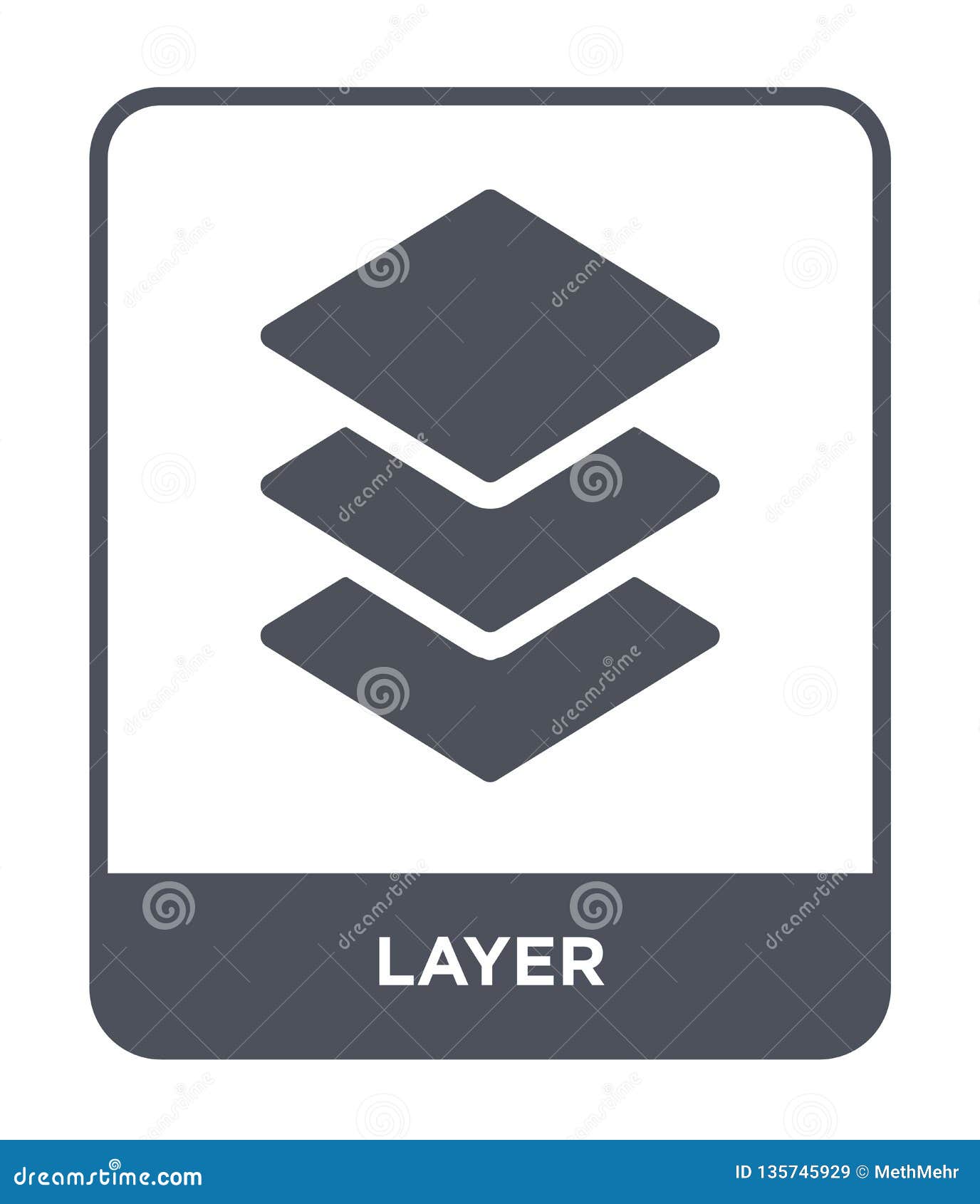 Layer Icon in Trendy Design Style. Layer Icon Isolated on White ...
