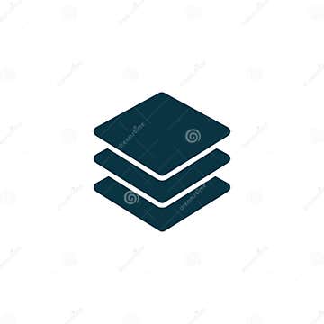 Layer Icon Vector Logo. Stack Paper Symbol Flat Line Technology Stock ...