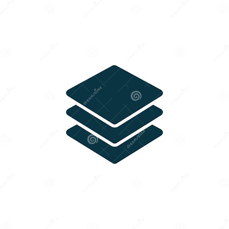 Layer Icon Vector Logo. Stack Paper Symbol Flat Line Technology Stock ...