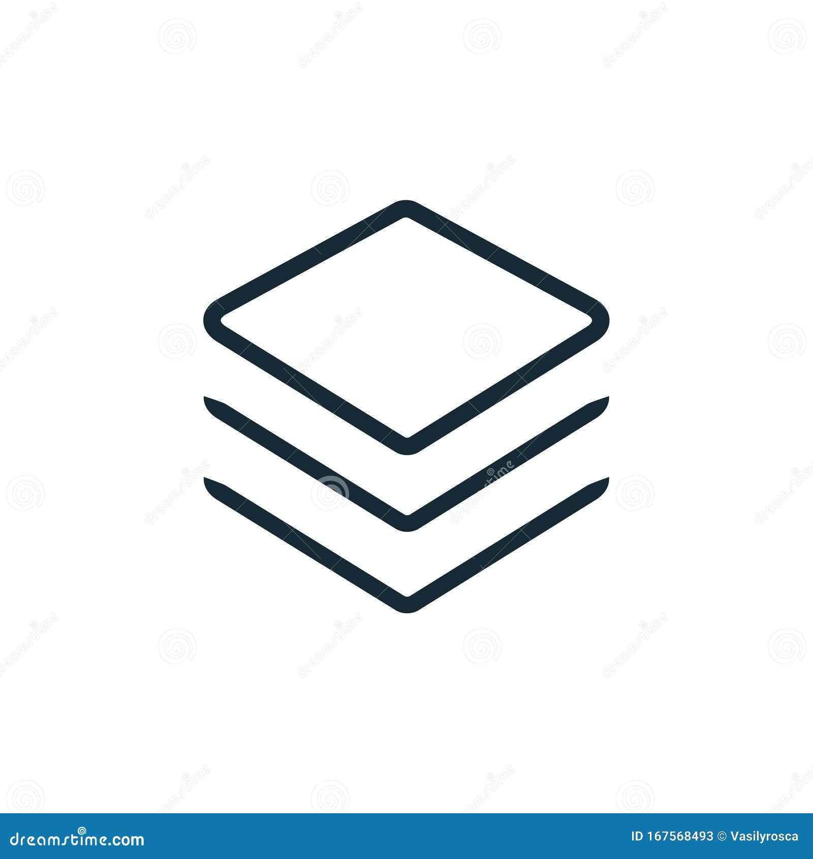 Layer Icon Vector Logo. Stack Paper Symbol Flat Line Technology Stock ...