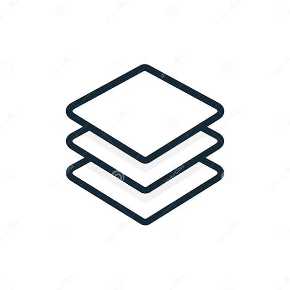 Layer Icon Vector Logo. Stack Paper Symbol Flat Line Technology Stock ...