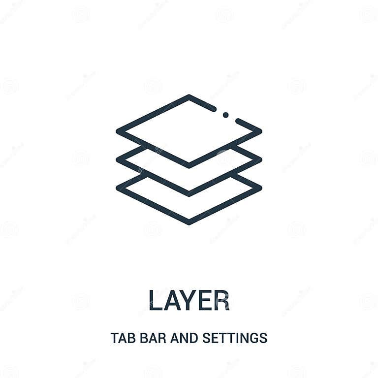 Layer Icon Vector From Tab Bar And Settings Collection Thin Line Layer Outline Icon Vector