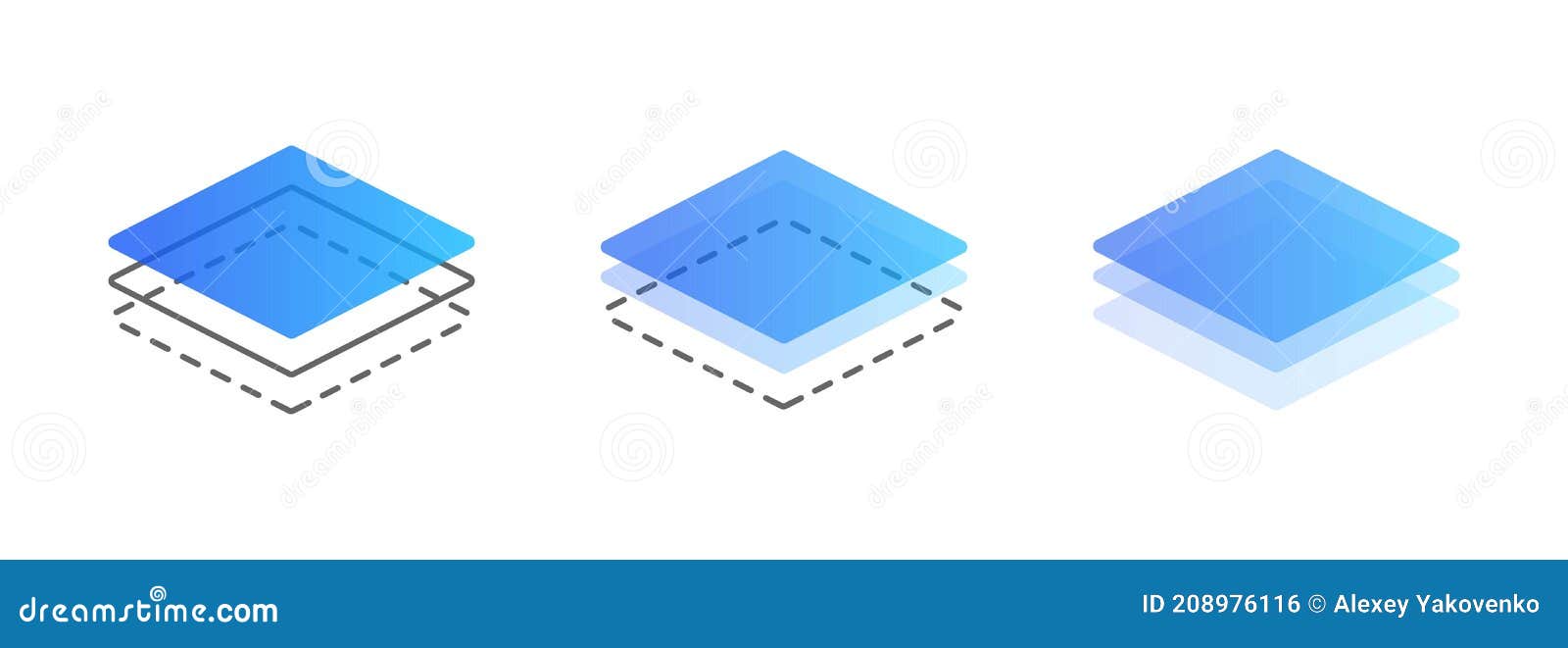 Layer Line Icon Set. Layout Sign.Vector on Isolated White Background ...