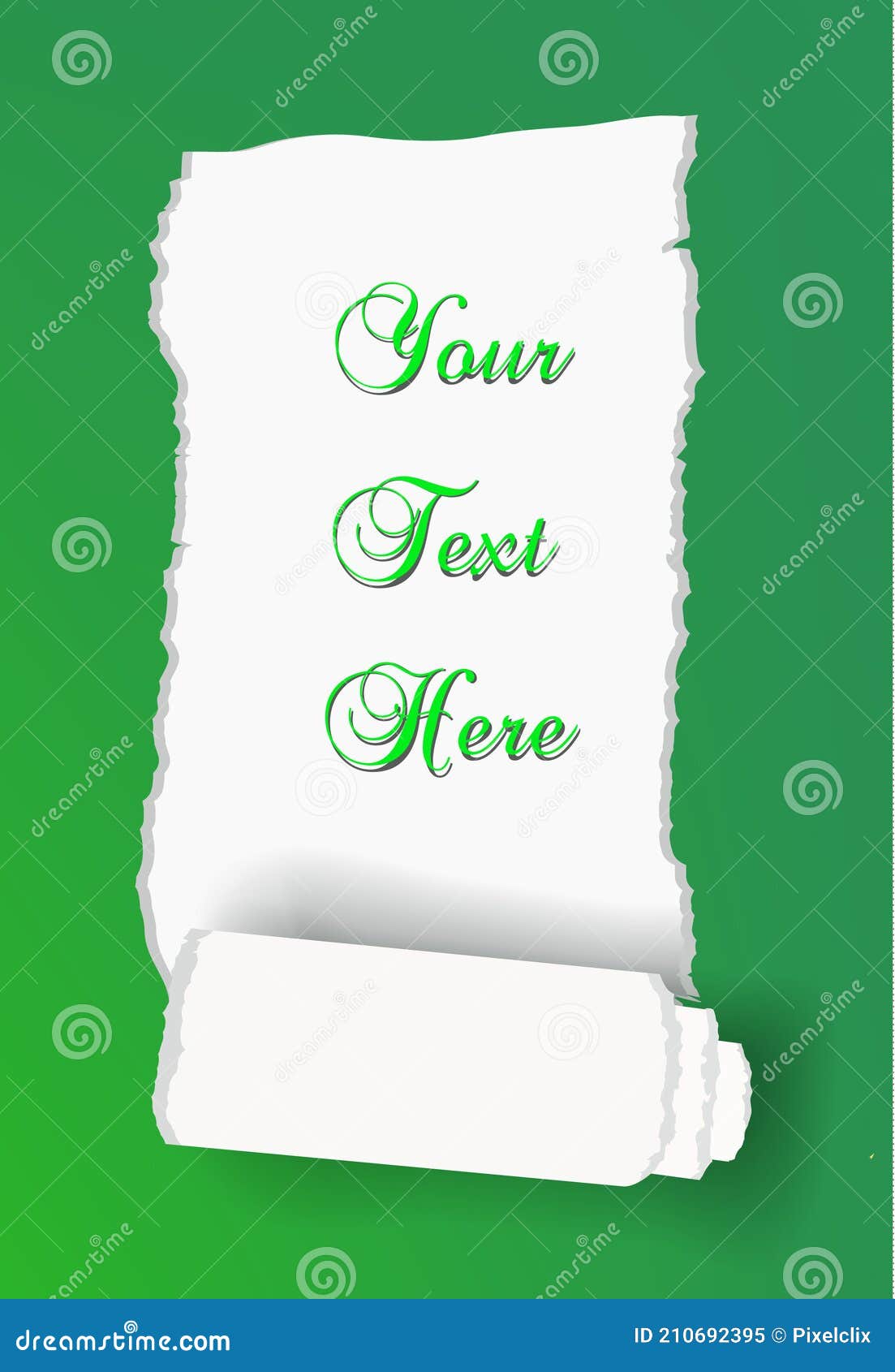 Torn Paper Rolled Out Revealling Hidden Text Stock Illustration ...