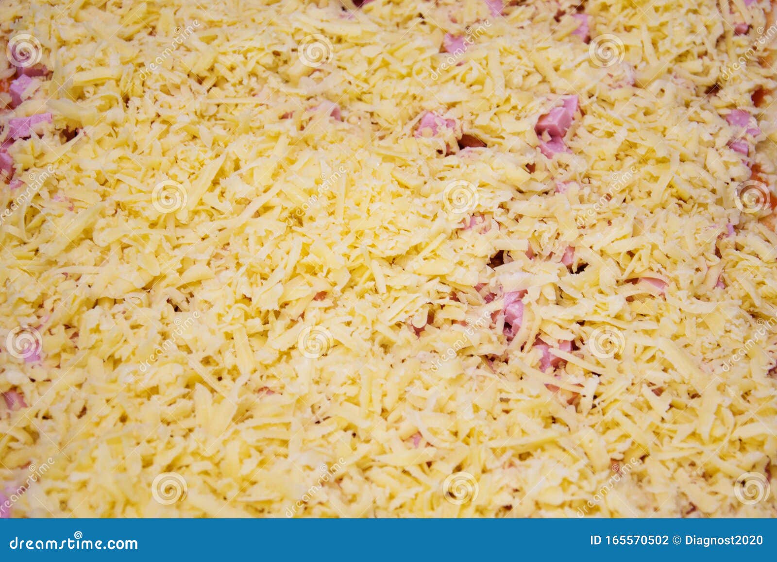 Layer of Rolled Thin Layer of Yeast Dough, Diced Sausage and Tomato ...