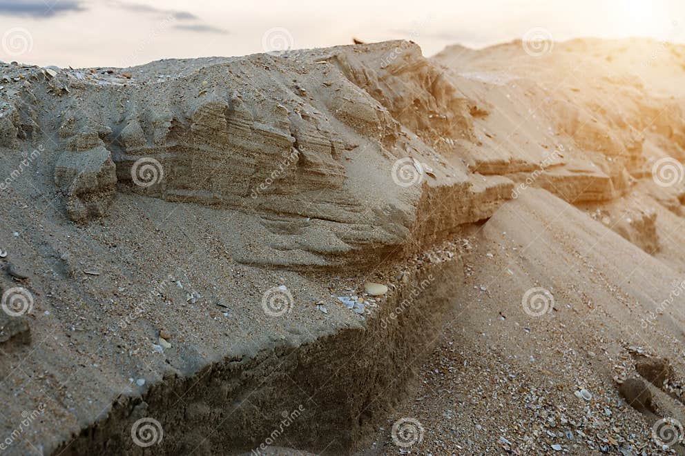 Layer of sand at the beach stock image. Image of earth - 282652457