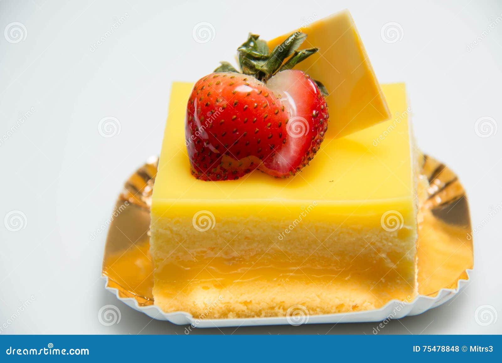 Layer Spong Orang Cake with Starwberry Stock Photo - Image of food ...