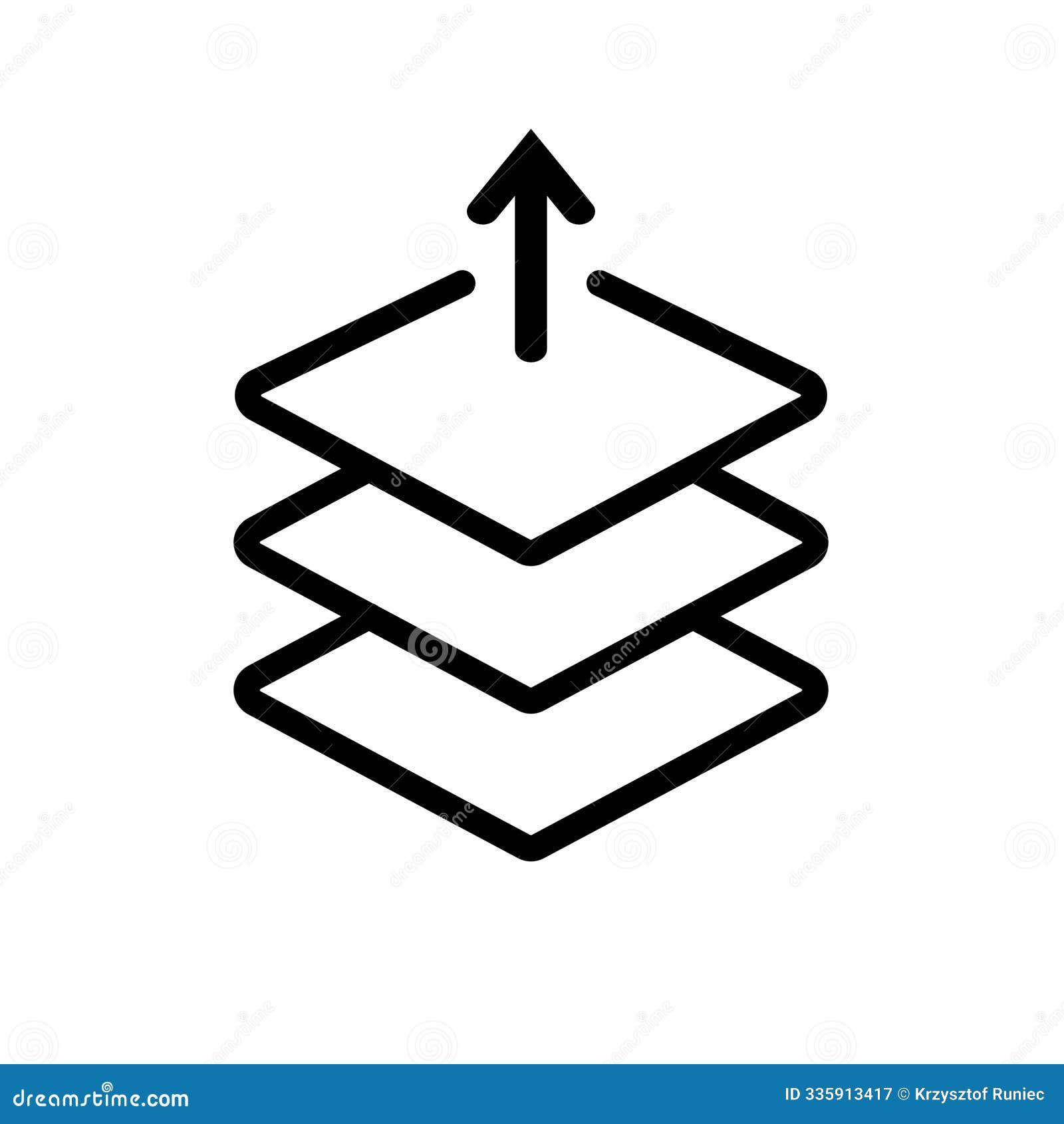 Layer Up, Layer Shift Up - Vector Icon | CartoonDealer.com #335913417