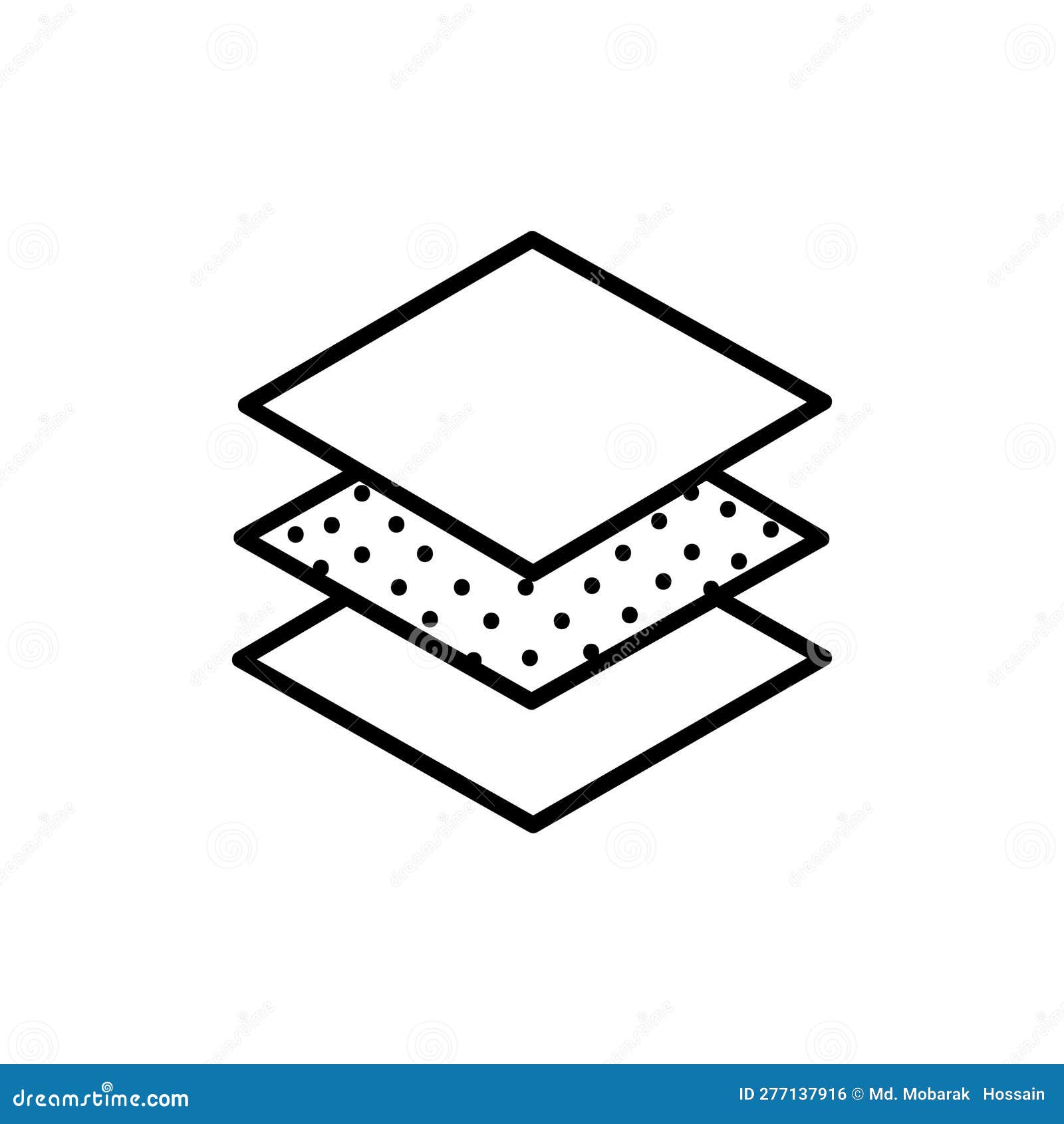 Layer Vector Icon, Outline Style, Isolated on White Background Stock ...