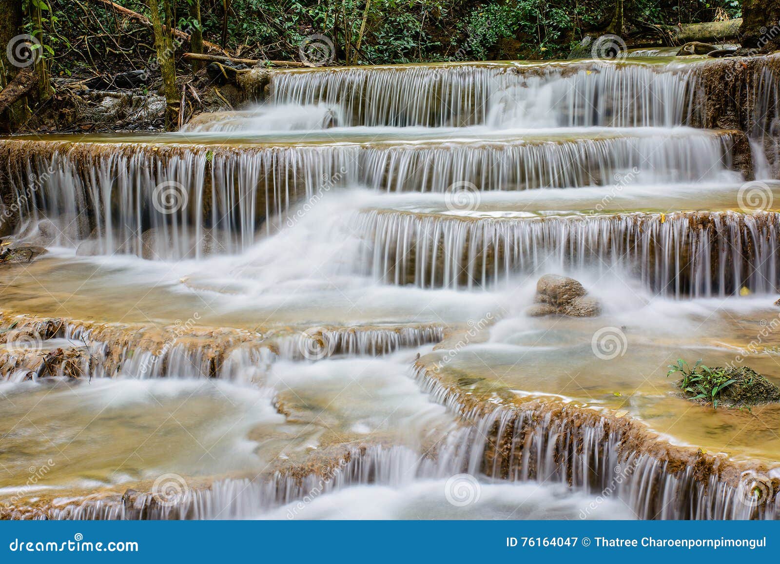 Layer of Waterfall, Natural Concept. Stock Image - Image of forest ...