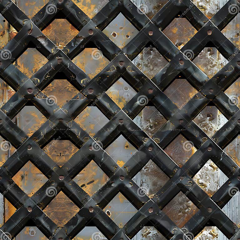 Layered Aged Metal Grating Texture, Repeating Pattern Stock ...