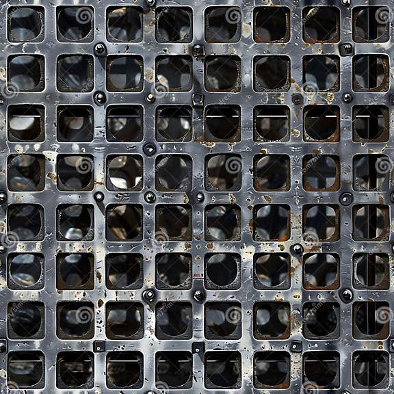 Layered Aged Metal Grating Texture, Repeating Pattern Stock ...