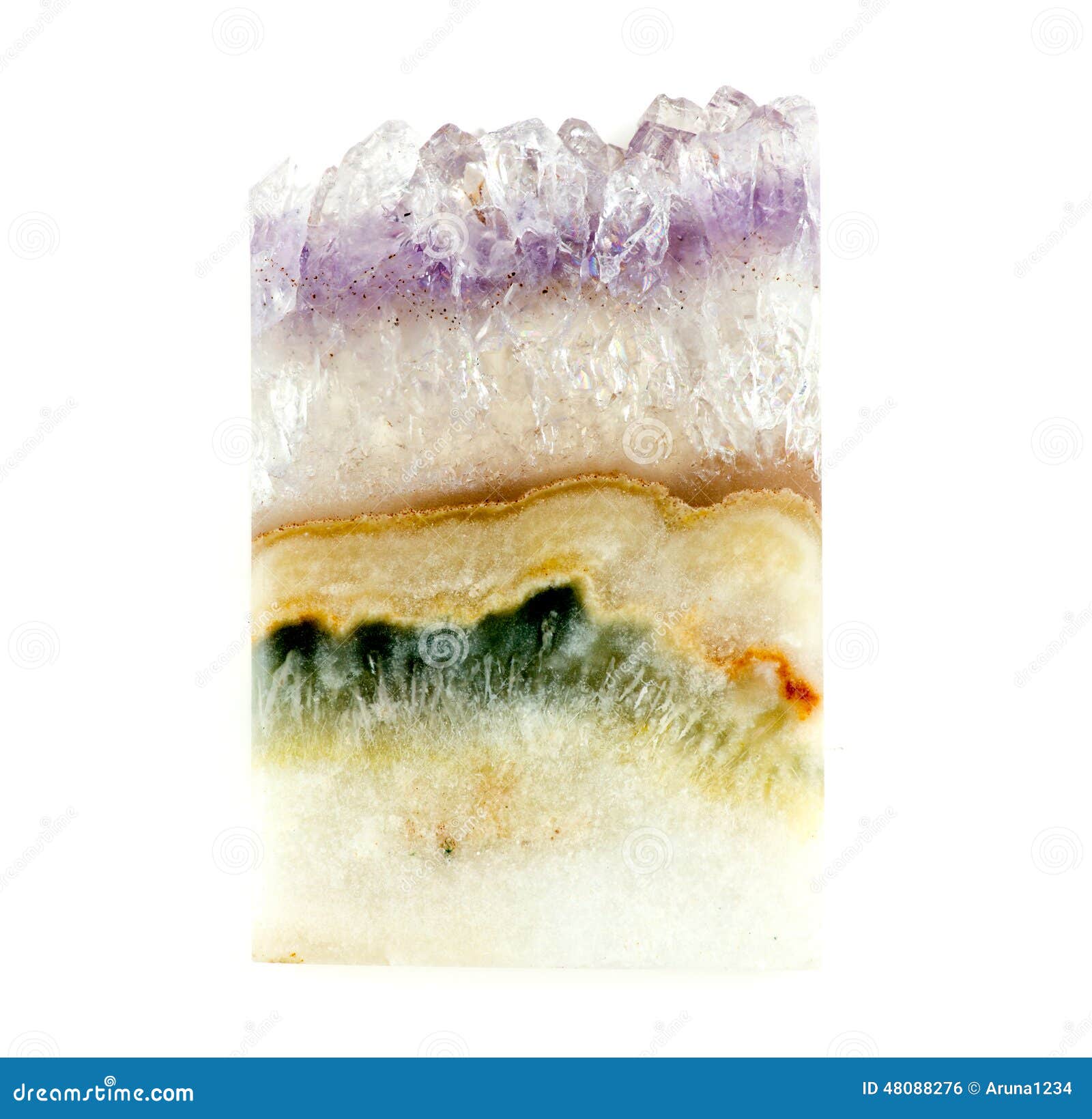 Layered Amethyst Quartz Natural Gem with Agate Stock Photo - Image of ...