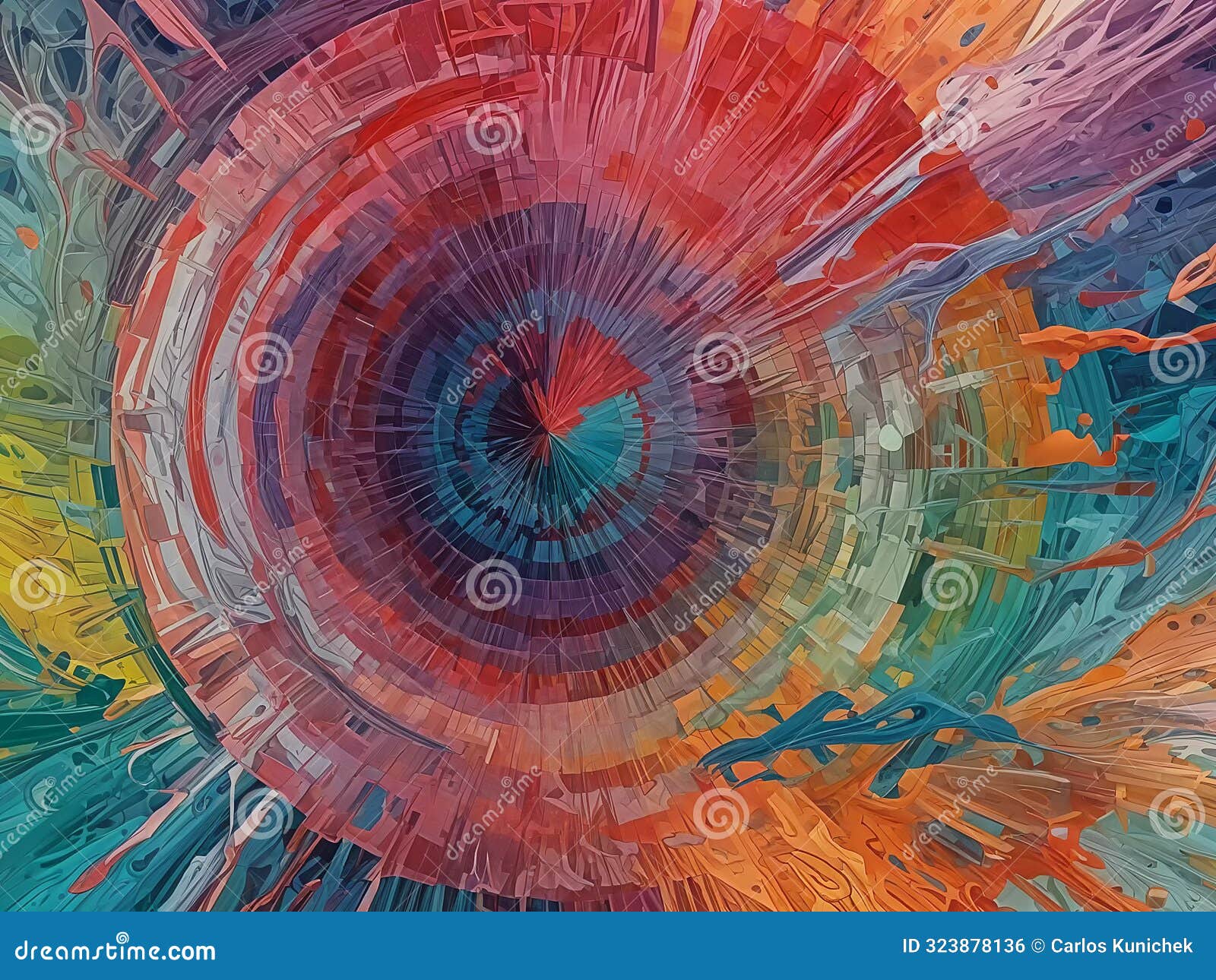 Layered Artwork in Multi-colour - Generated by Ai Stock Illustration ...