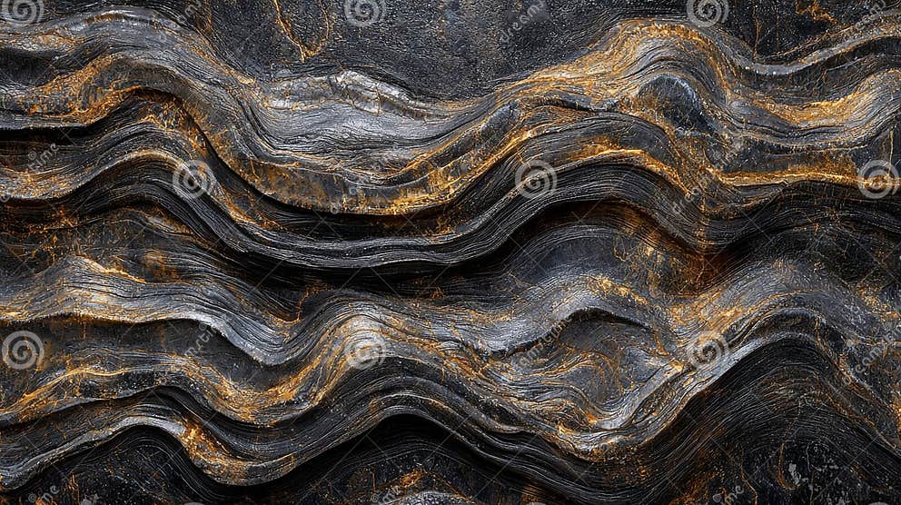 A Layered Black Metal Surface with Rough Patterns, Creating a Dark ...