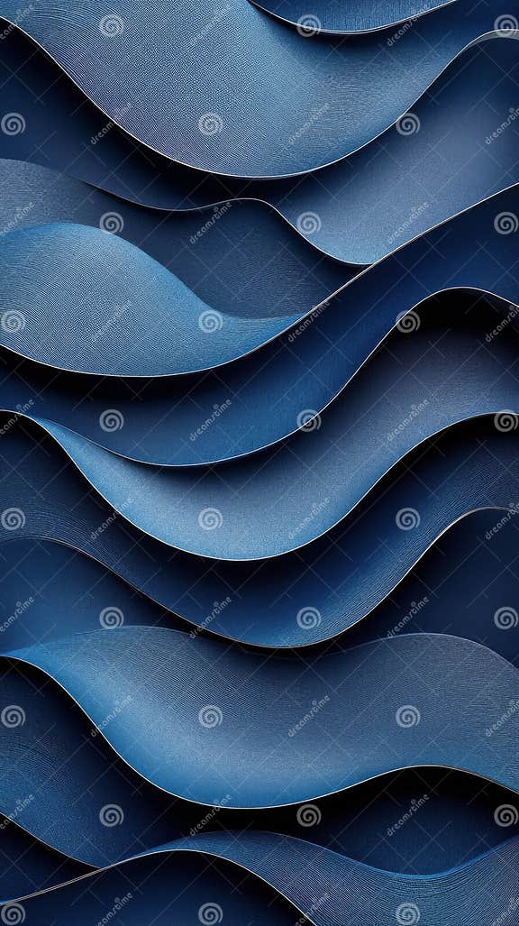 Layered Blue Waves Create a Dynamic Ocean Effect in an Artistic Display ...