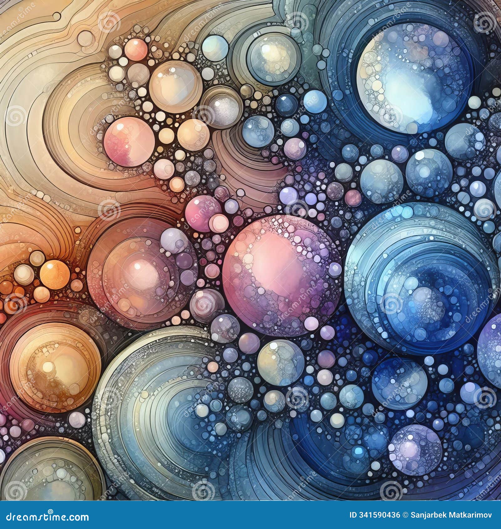 Layered Bubbles Multiple Layers of Translucent Watercolor Bubble Stock ...