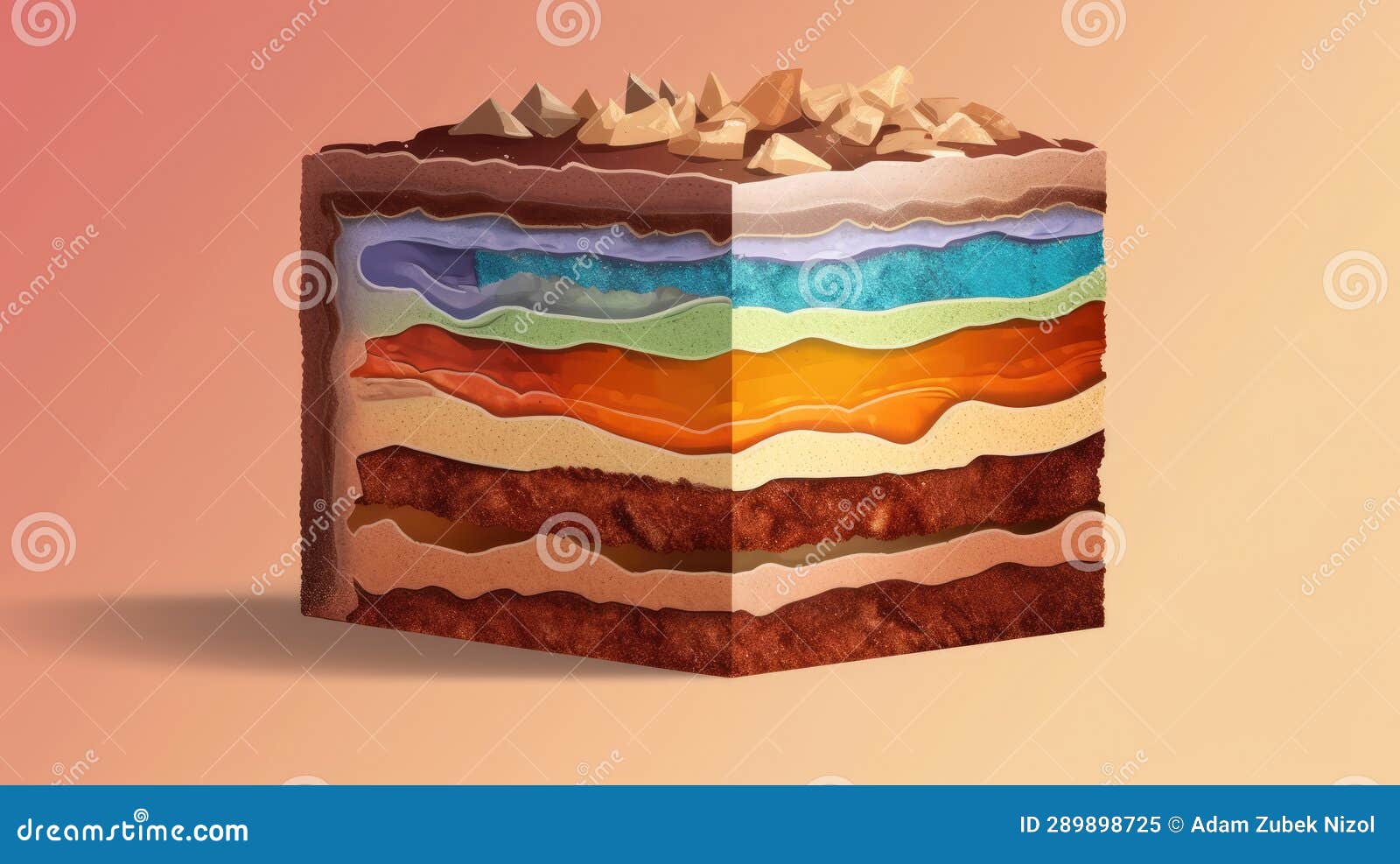 A Layered Cake with Different Layers of Layers Stock Illustration ...