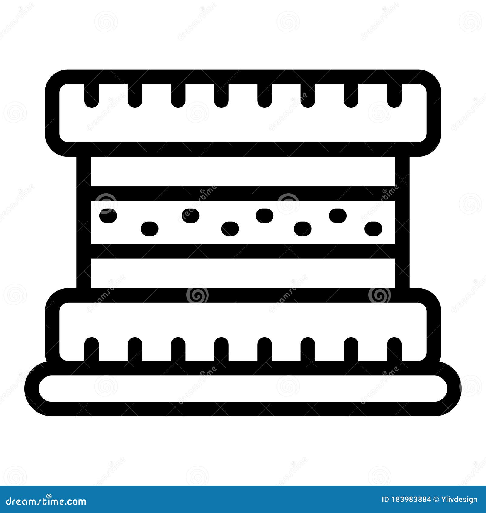 Layered Cake Icon, Outline Style Stock Vector - Illustration of event ...