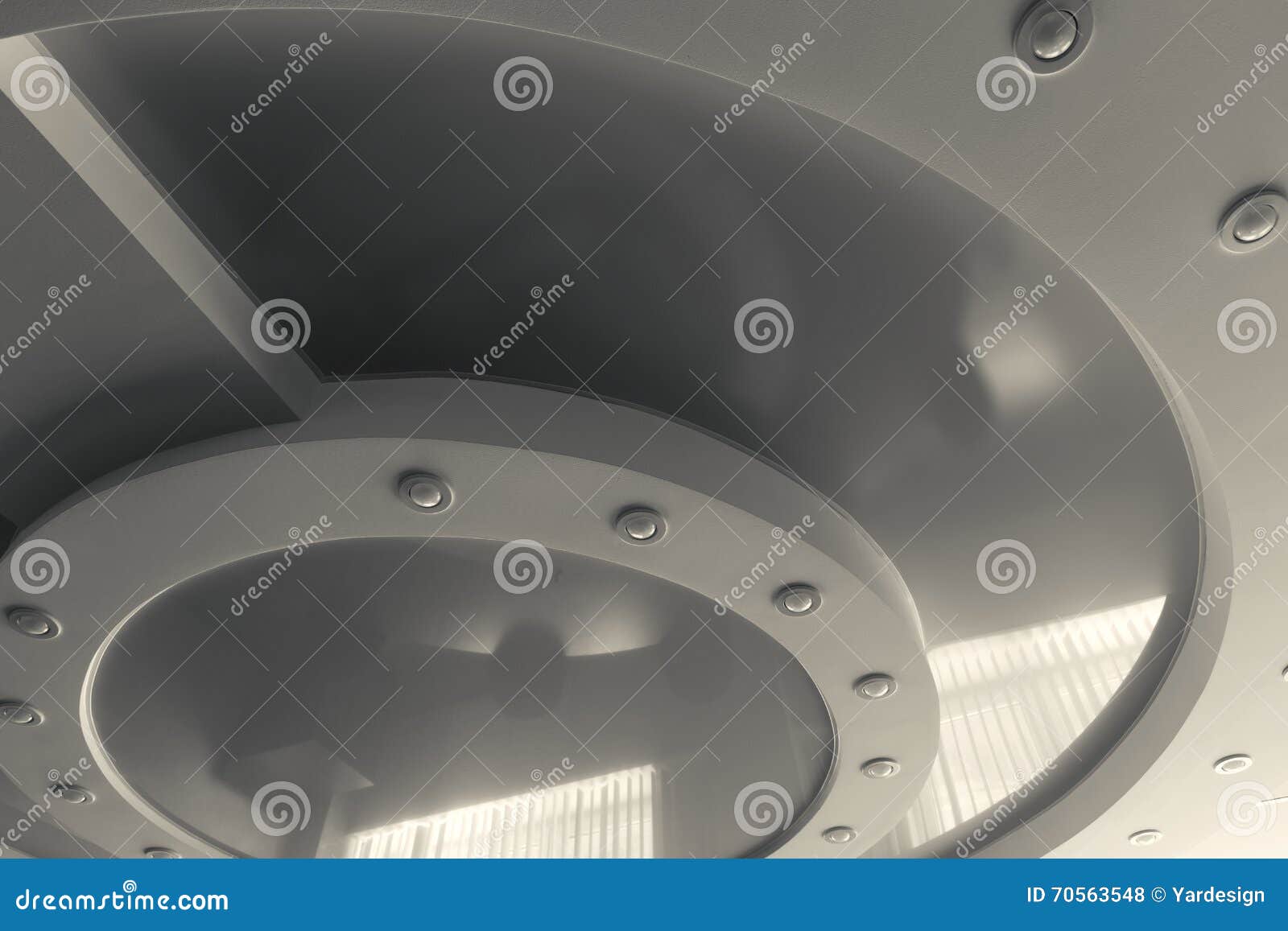 Layered Ceiling with Embedded Lights and Stretched Ceiling Inlay Stock ...