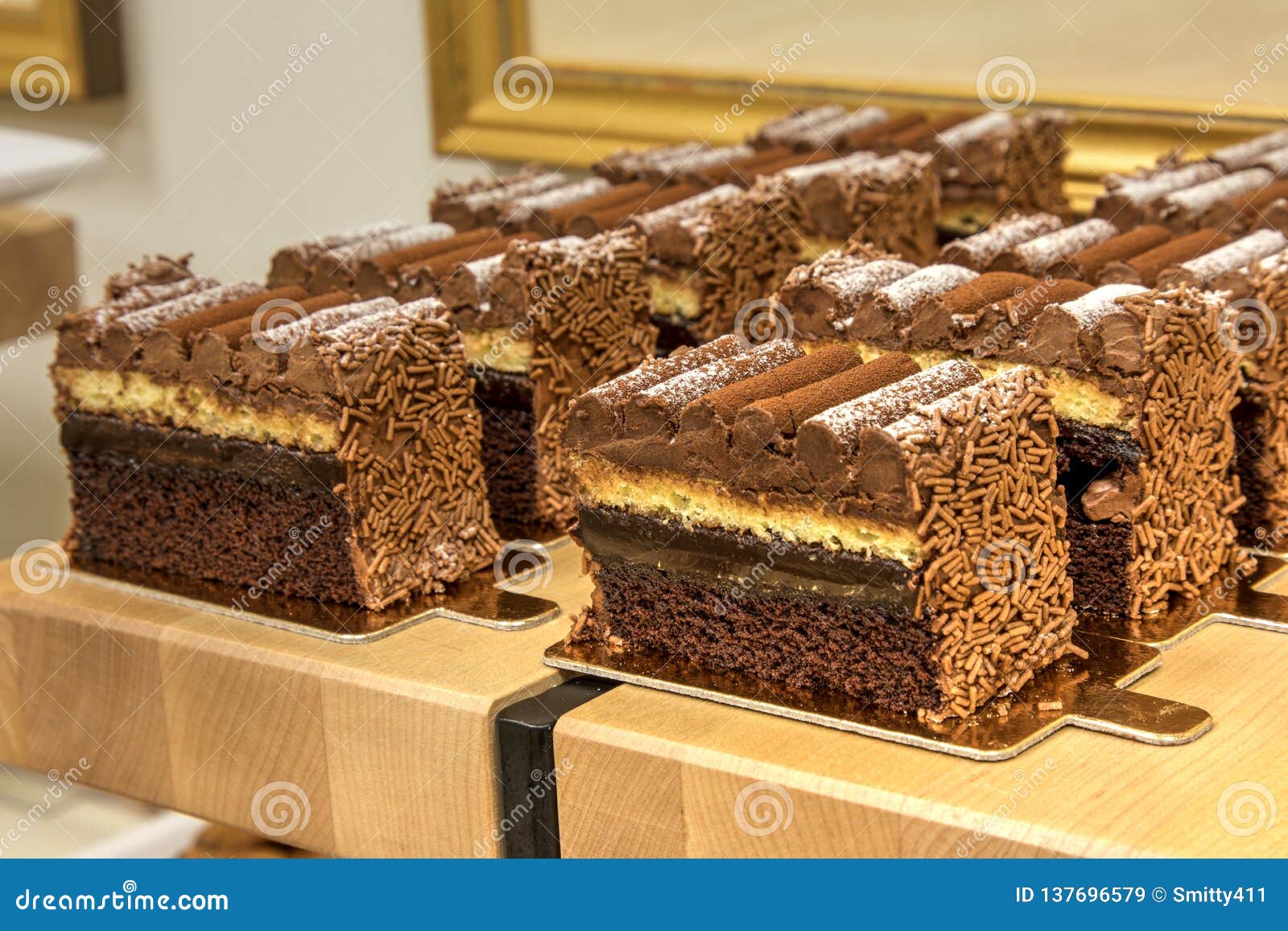 Layered Chocolate Mousse Cake for Dessert Stock Image - Image of pastry ...