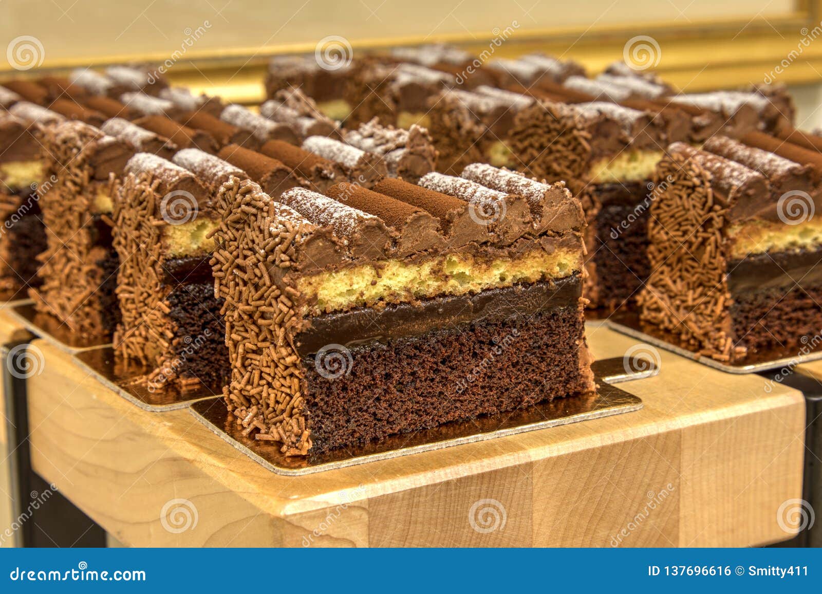 Layered Chocolate Mousse Cake for Dessert Stock Photo - Image of sugar ...