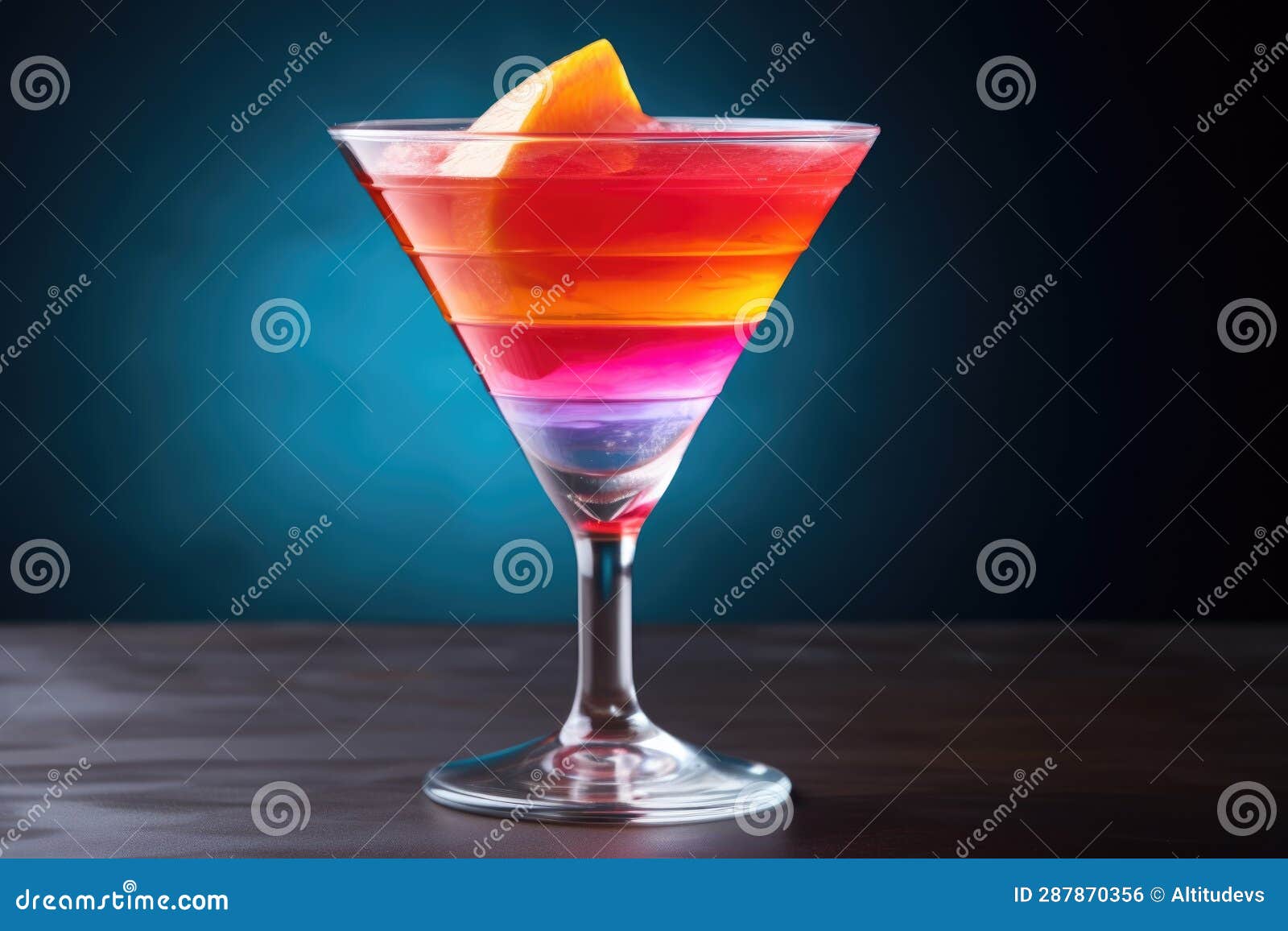 Layered Cocktail in a Glass with Gradient Colors Stock Photo - Image of ...