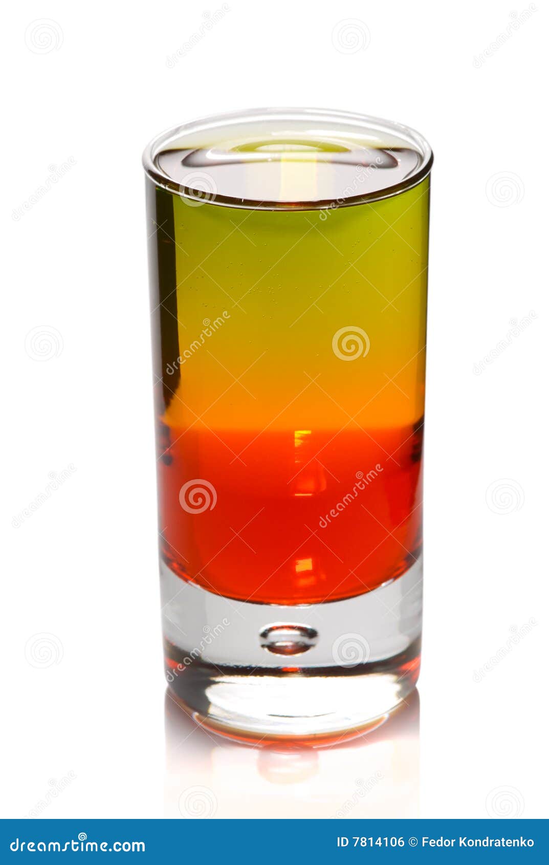 Layered Cocktail in Shot Glass Isolated Stock Photo - Image of light ...