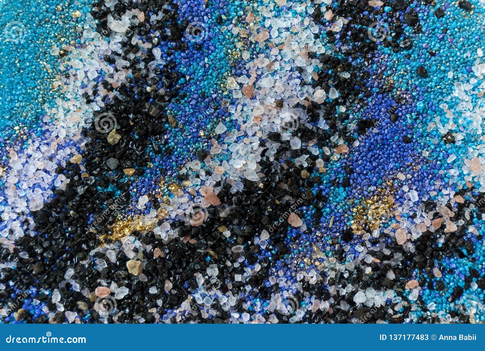 Layered Colorful Sand Pattern. Marble Style Background. Blue and Gold ...