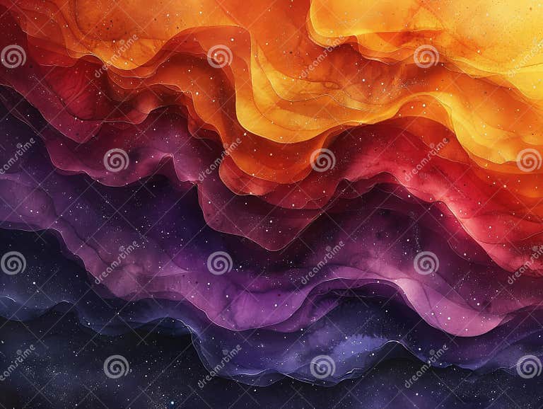 Layered Colorful Waves Creating a Vibrant Visual Effect Stock Photo ...