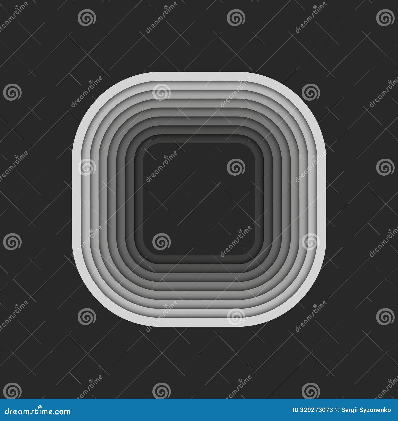 Layered Concentric Squares Logo Rounded Angles Geometric Pattern Vector ...