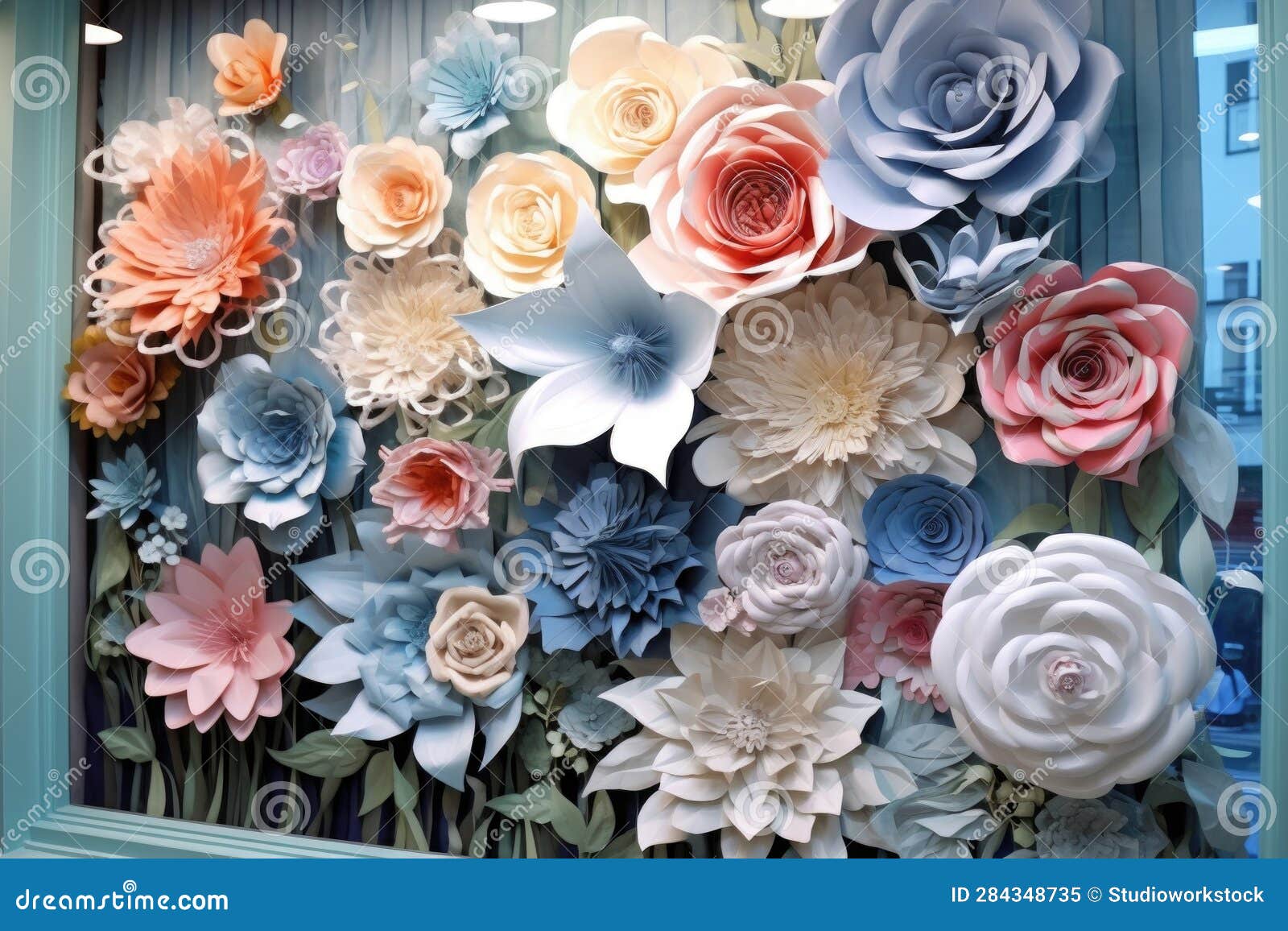 Layered 3d Paper Flower Installation with Depth Stock Illustration ...