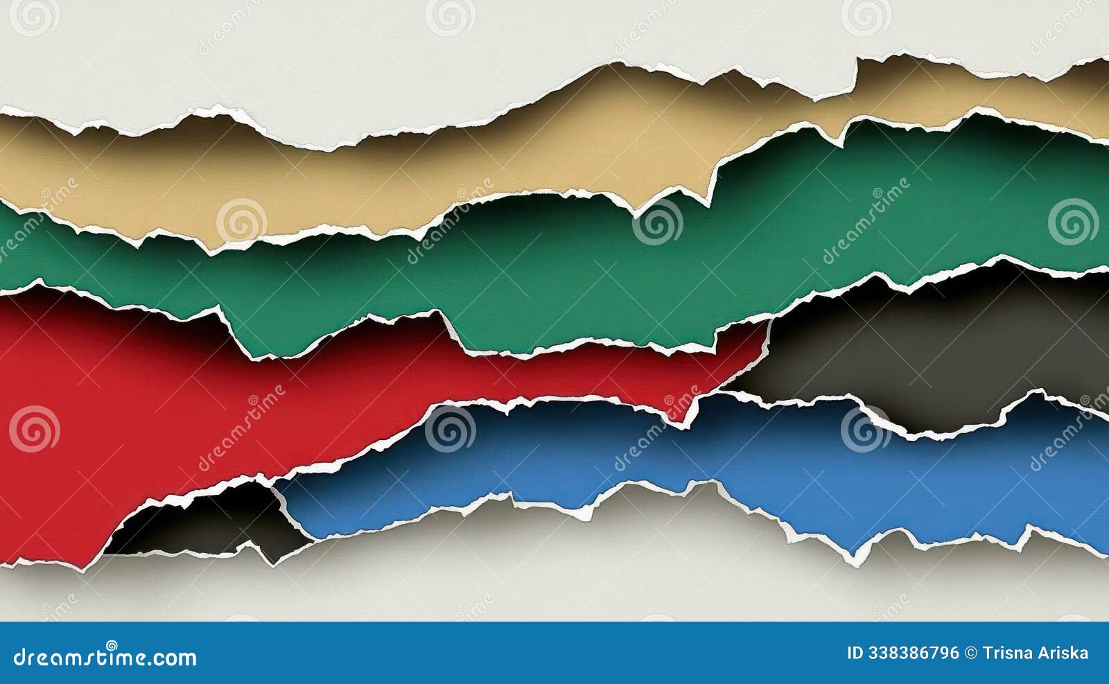 A Layered Design Featuring Torn Paper in Various Colors Creating a ...