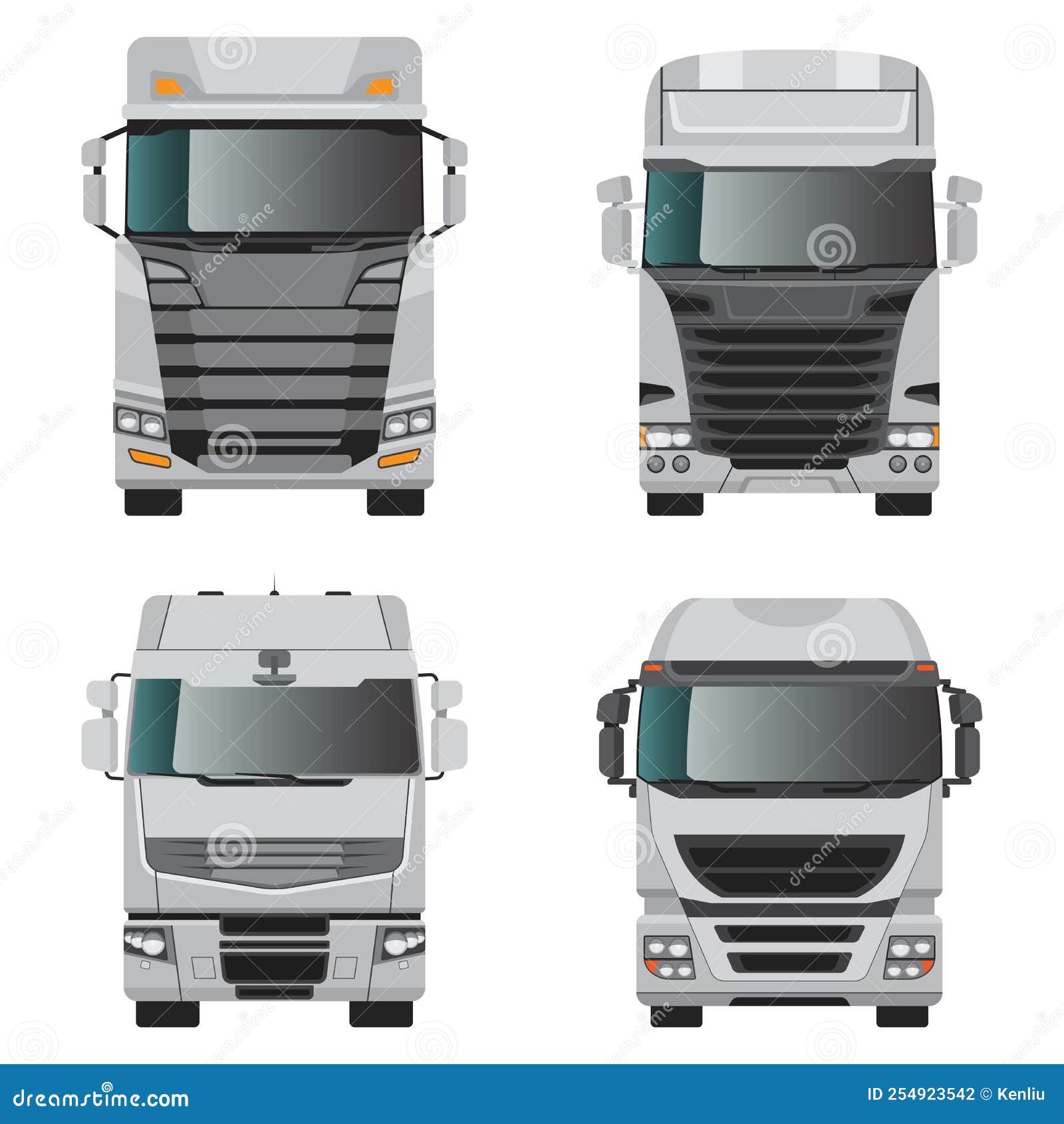 Vector Illustration Collection the Front of Trucks Stock Vector ...