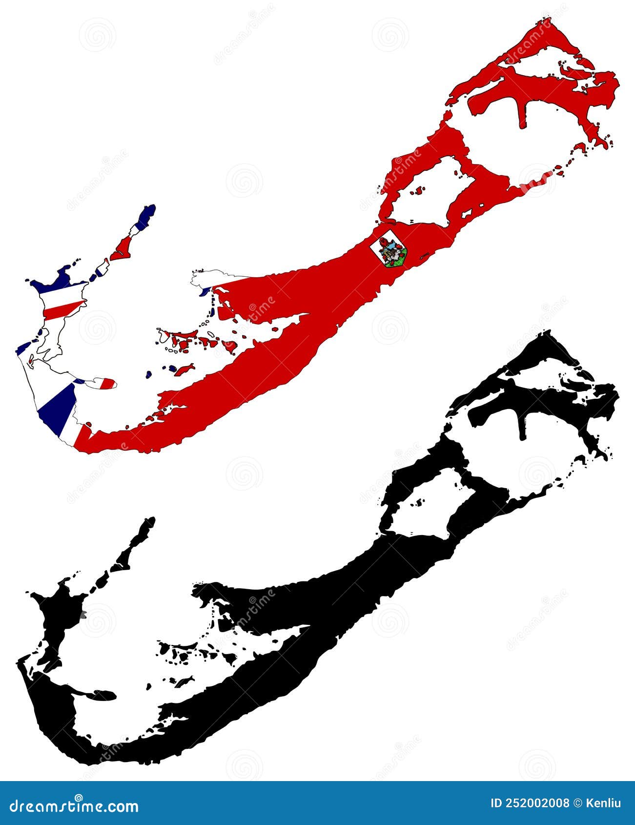 Layered Editable Vector Illustration Country Map of Bermuda Stock ...