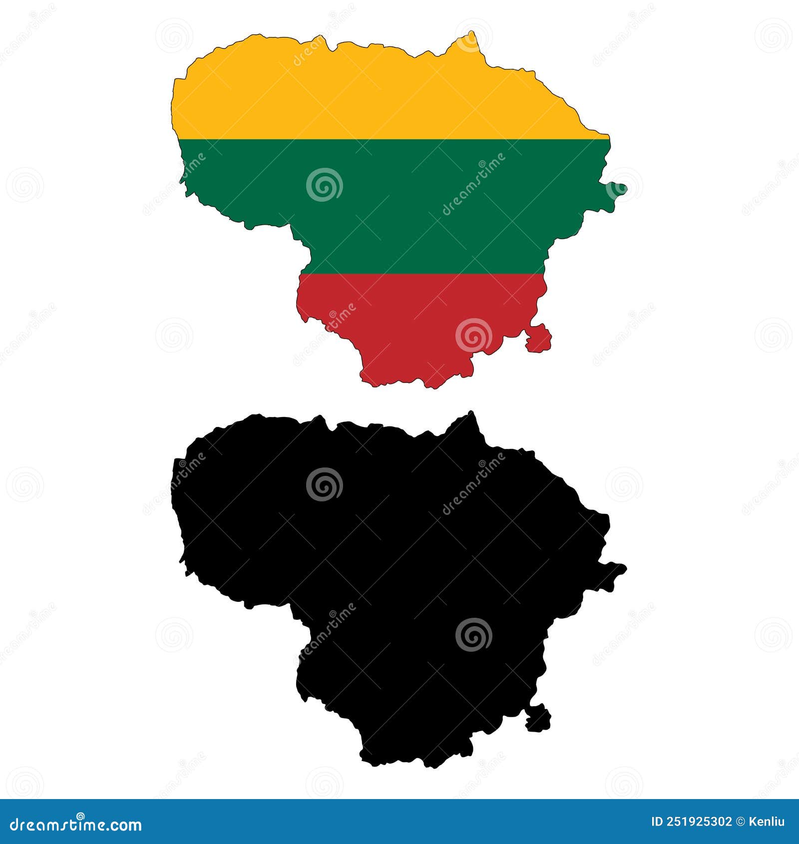 Layered Editable Vector Illustration Country Map of Lithuania Stock ...