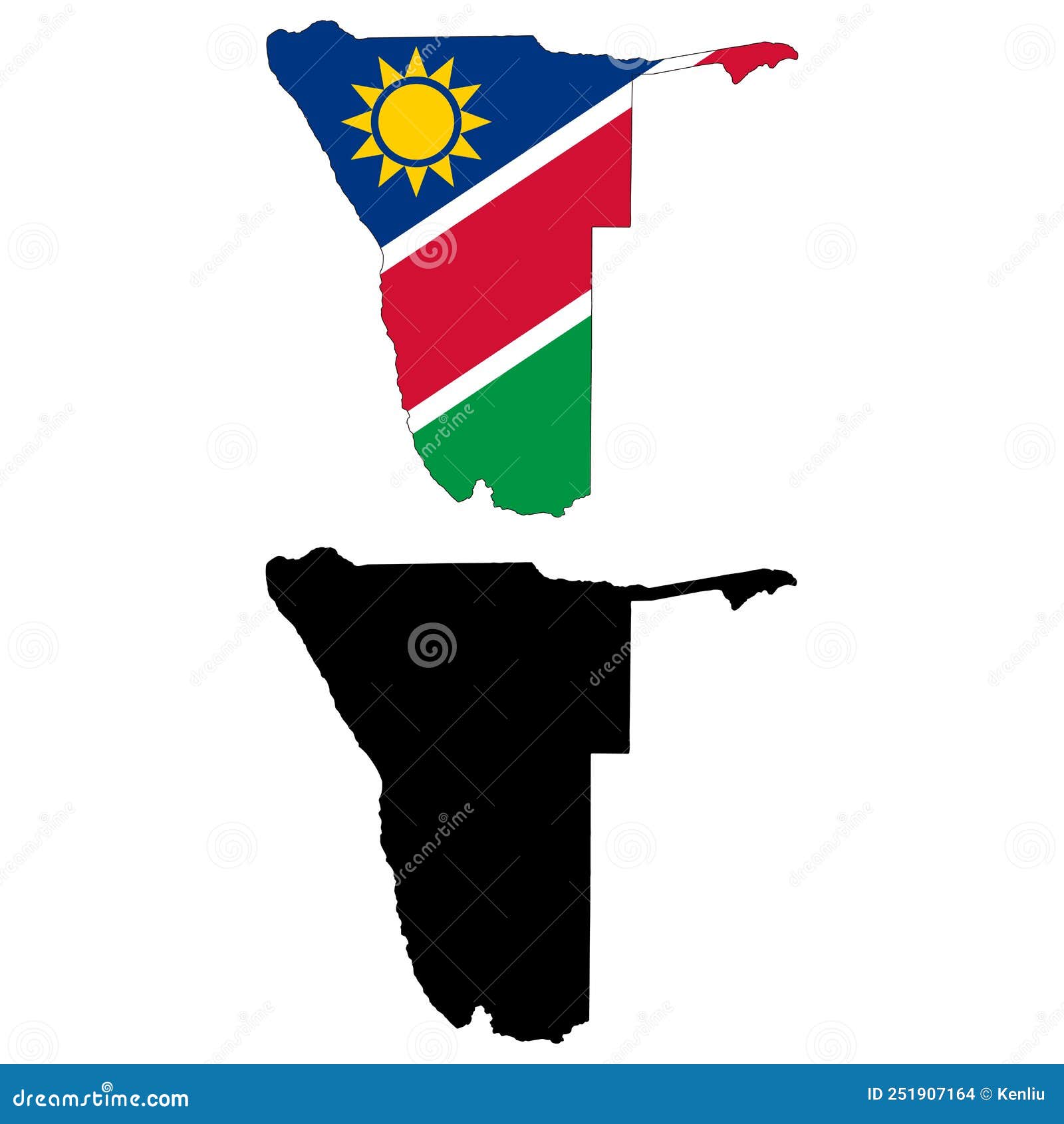 Layered Editable Vector Illustration Country Map of Namibia Stock ...
