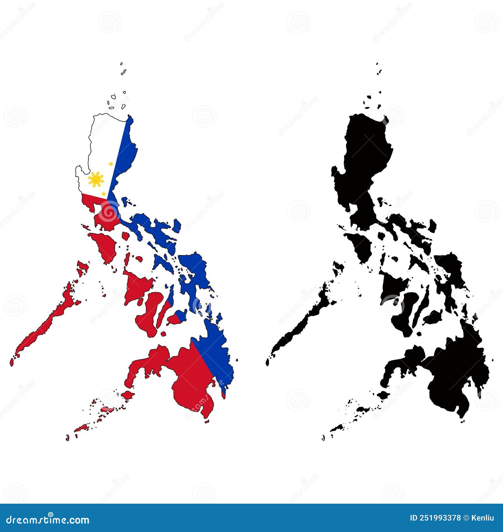 Philippines Editable Outline Map. Vector Illustration | CartoonDealer ...