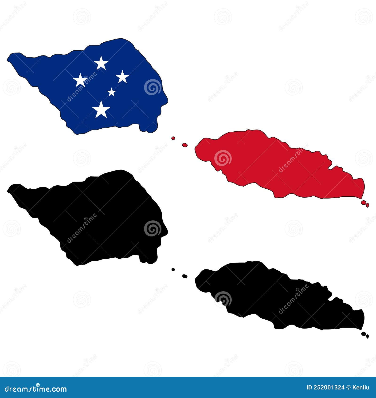 Map Illustration Of Samoa With The Flag. Cartographic Illustration Of ...