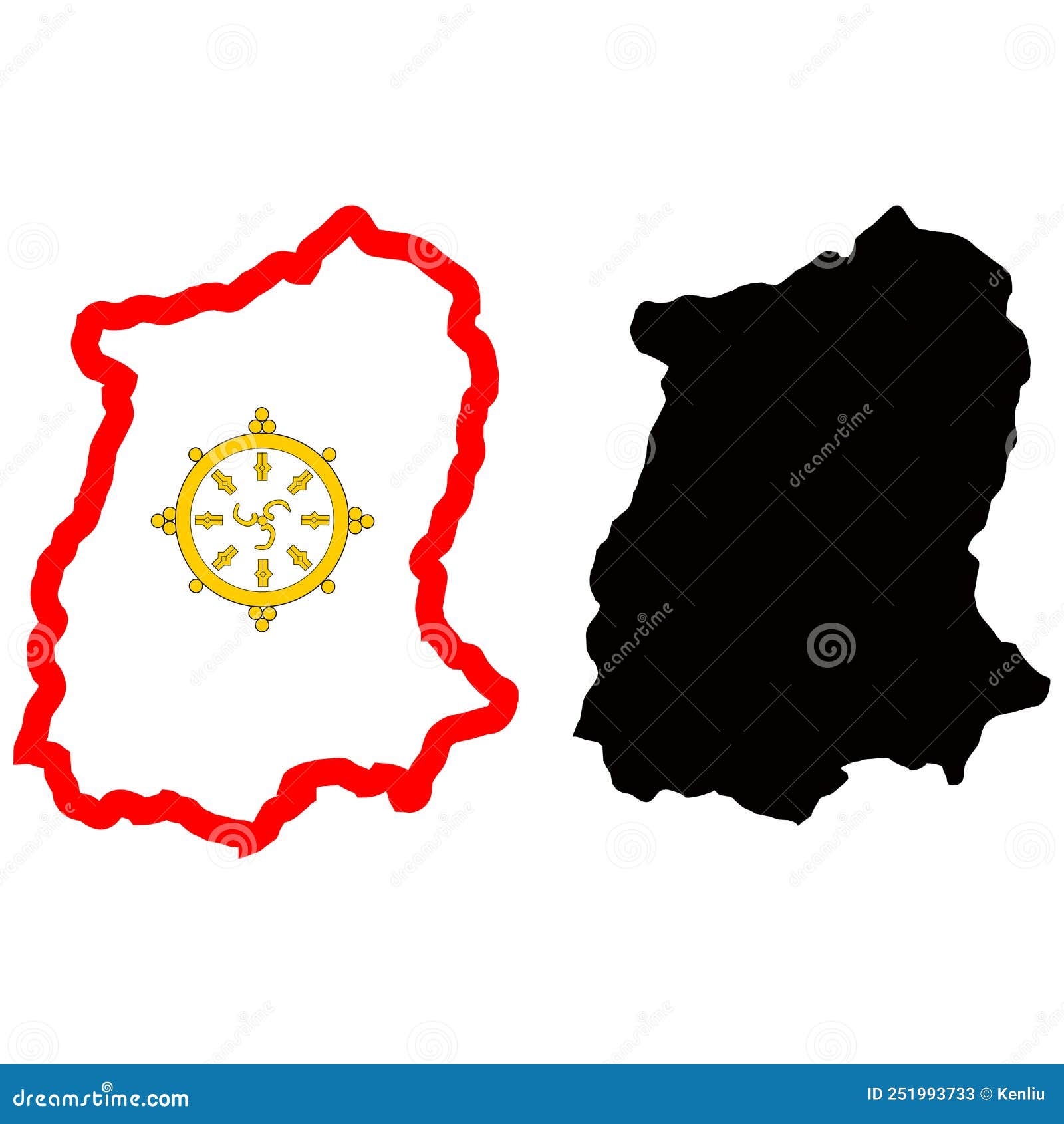 Layered Editable Vector Illustration Country Map of Sikkim Stock Vector ...