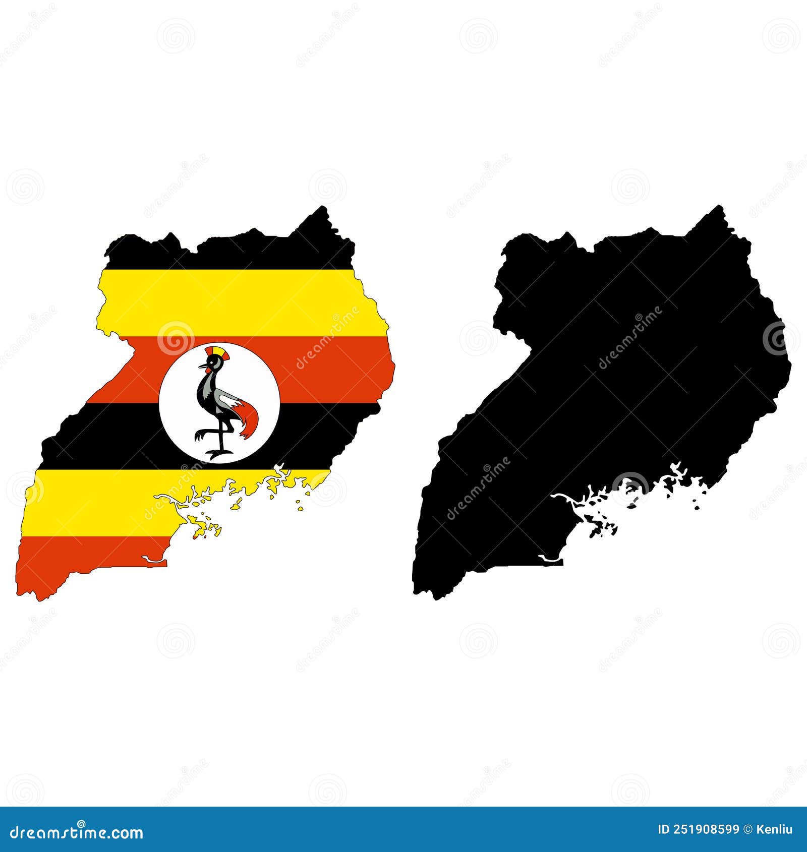 Layered Editable Vector Illustration Country Map of Uganda Stock Vector ...